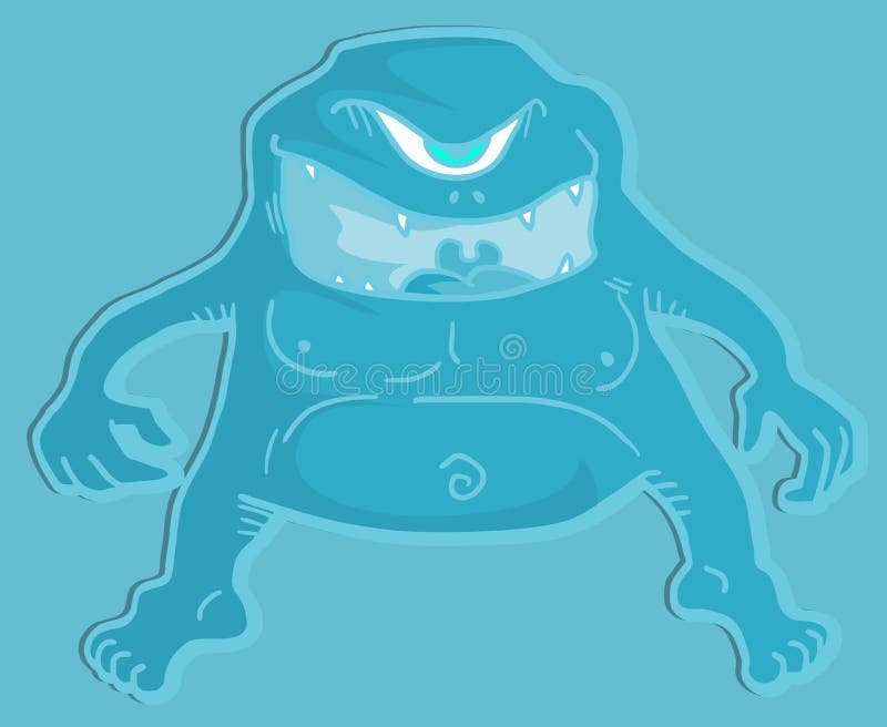 Monstro azul ilustração do vetor. Ilustração de projeto - 41029577