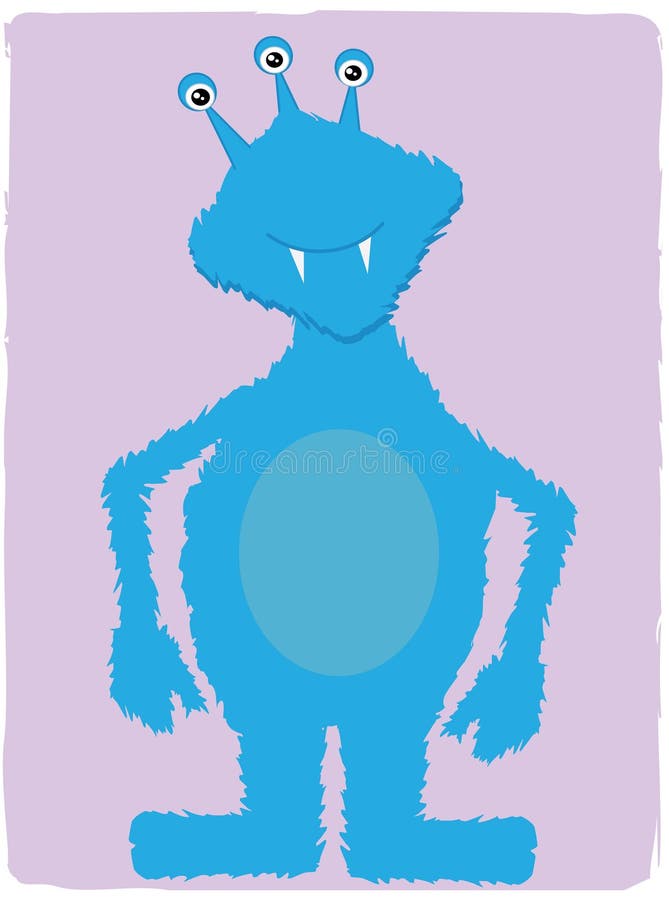Monstro azul amigável ilustração do vetor. Ilustração de brincalhona ...