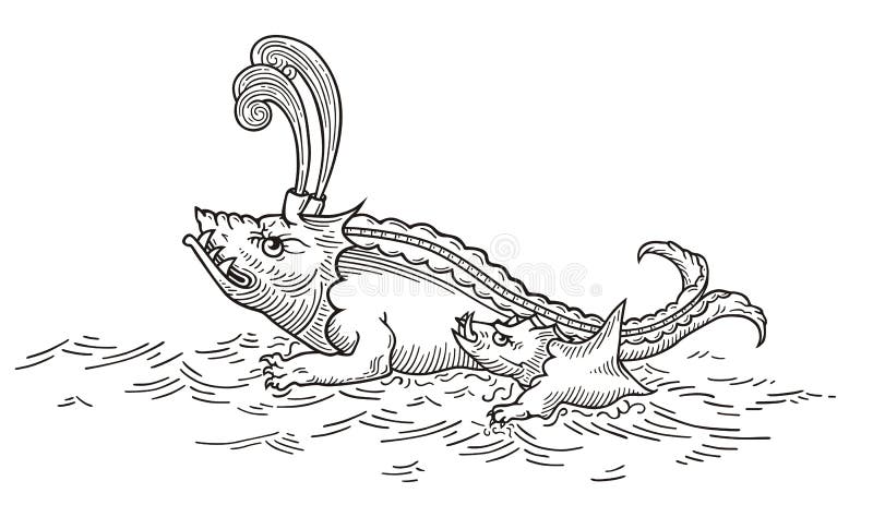 Monstro de mar ilustração do vetor. Ilustração de monstro - 30035226