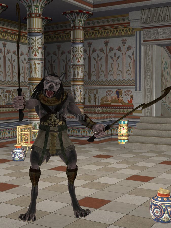 Monstro Do Egyptian Da Anubis-Fantasia Ilustração Stock - Ilustração de ...