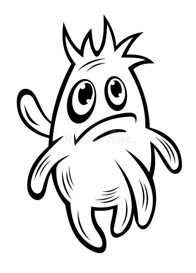 Monstro Pequeno Infeliz Com Tentáculos Ilustração do Vetor - Ilustração ...