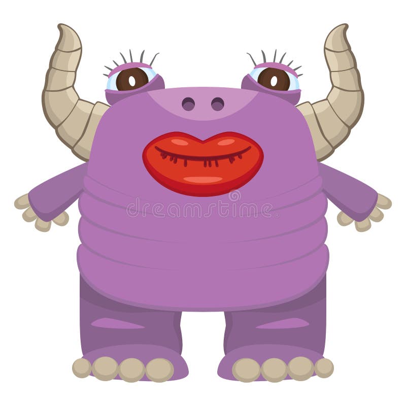 Monstro roxo engraçado ilustração do vetor. Ilustração de criatura ...