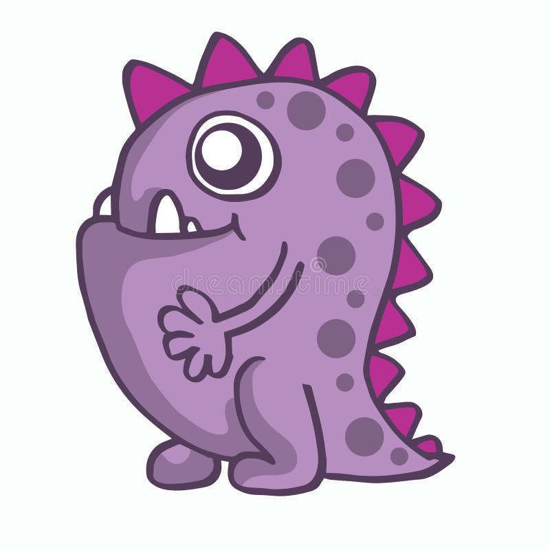 Monstro Roxo Para O Projeto Do T-shirt Das Crianças Ilustração do Vetor ...