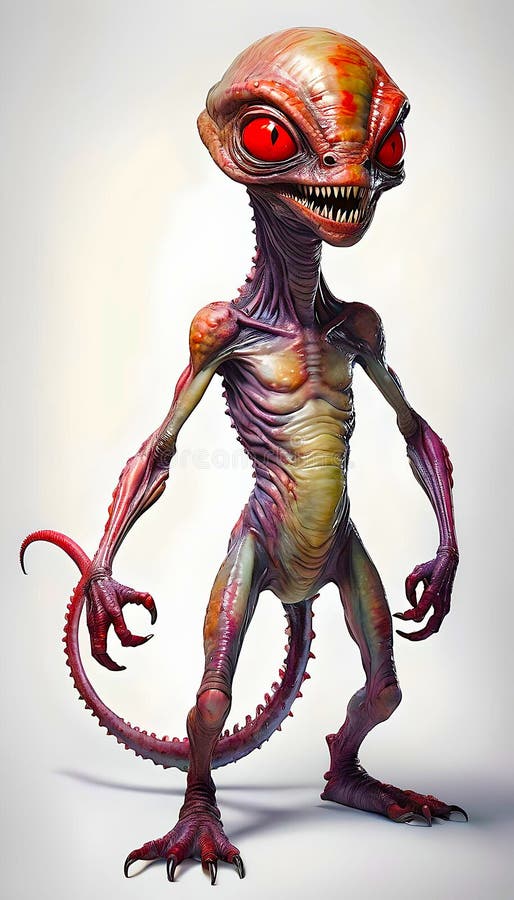 Monstrous Alien Creature with Sharpened Teeth. Isolated Image. AI ...