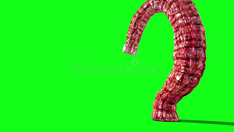 3 Monstrous Alien Worms Attack Green Screen 3D Rendering Animation ...