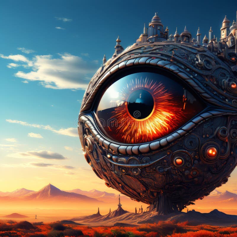 Ai a Monstrous All-seeing Eye Stock Illustration - Illustration of fear ...