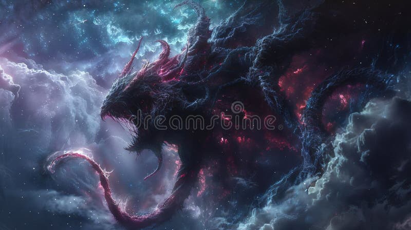 A Monstrous, Dark Entity Devours a Nebula, Its Twisted Tendrils and ...