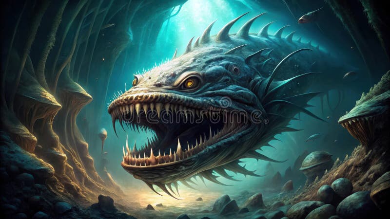 Monstrous Sea Creature Lurks Stock Illustrations – 3 Monstrous Sea ...