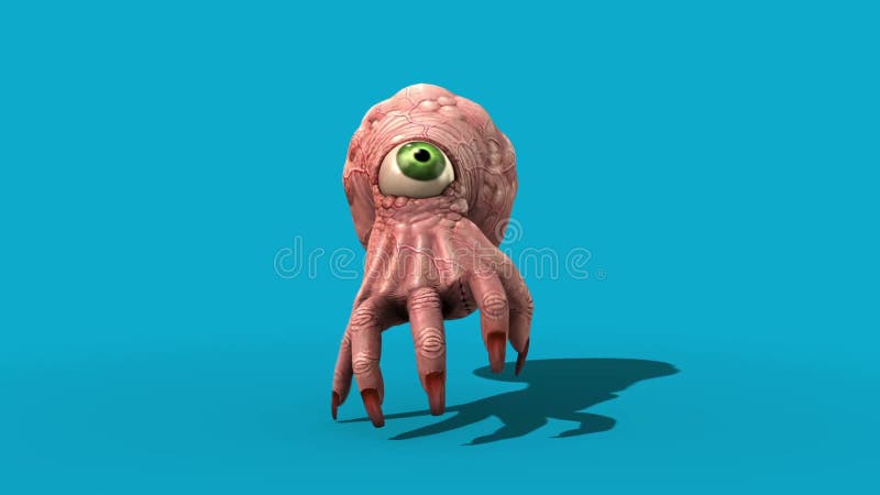 3 Monstrous Alien Worms Attack Green Screen 3D Rendering Animation ...