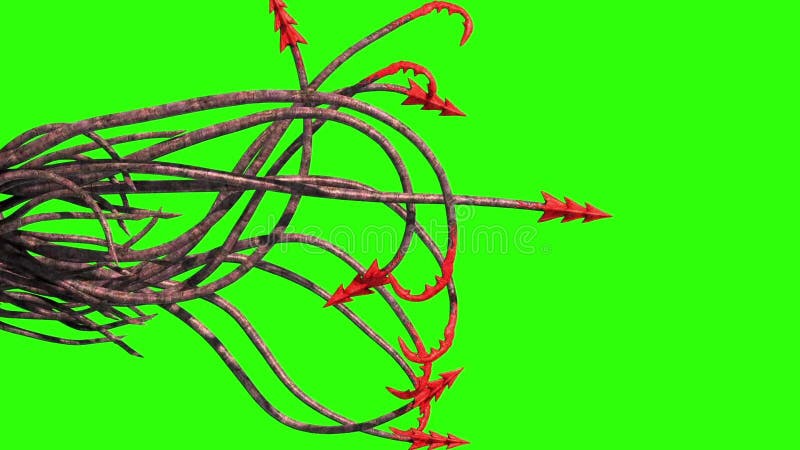 Monstrous Hooked Tentacles Back Green Screen 3D Rendering Animation ...