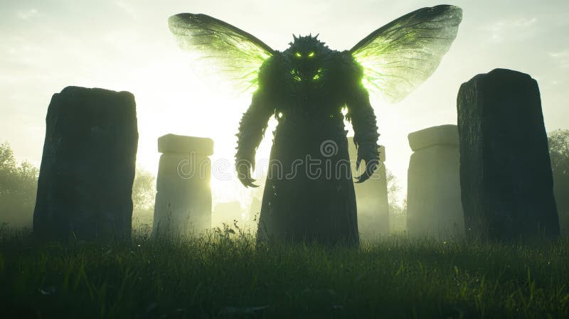 Monstrous Insectoid Creature with Shimmering Wings Stands among Stock ...