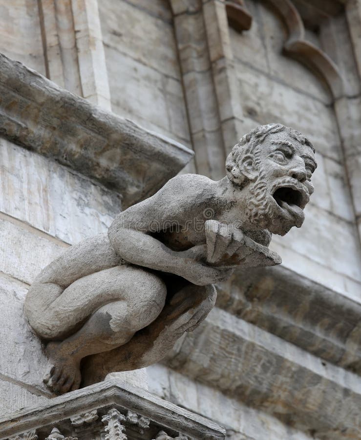 Monstrous Statue with almost Human Features Called Gargoyle on the ...