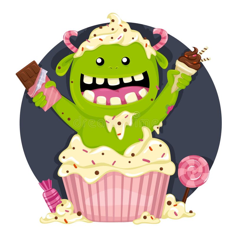 Monstruo del chocolate ilustración del vector. Ilustración de cacao ...