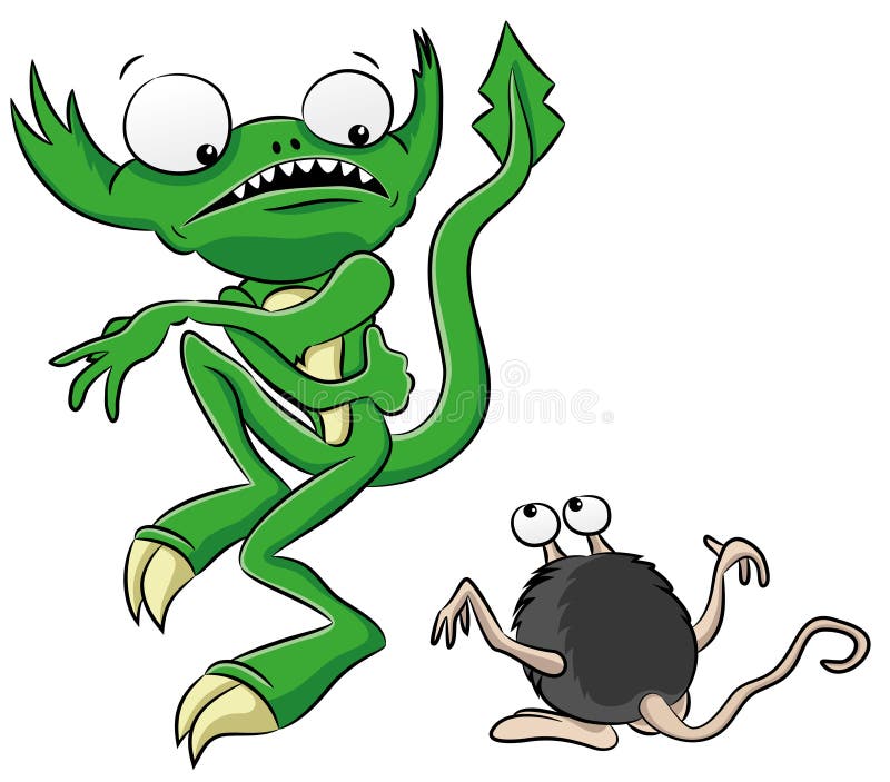 Monstruo Verde De La Historieta. Ilustración del Vector - Ilustración ...