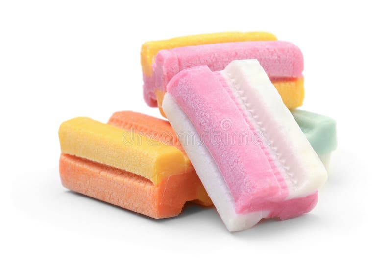 Montón Del Chicle Multicolor Aislado En Blanco Imagen de archivo ...