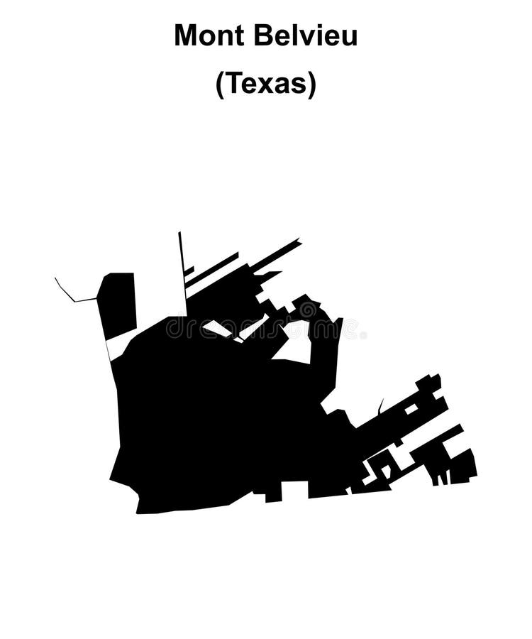 Mont Belvieu outline map stock vector. Illustration of boundary - 357647687