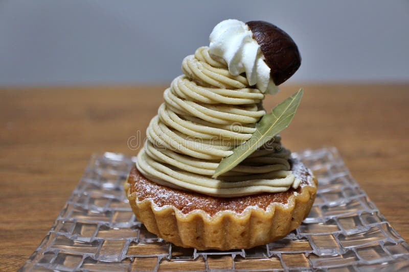 Mont Blanc (mashed Chestnut Cake) in Japan Stock Image - Image of mont ...