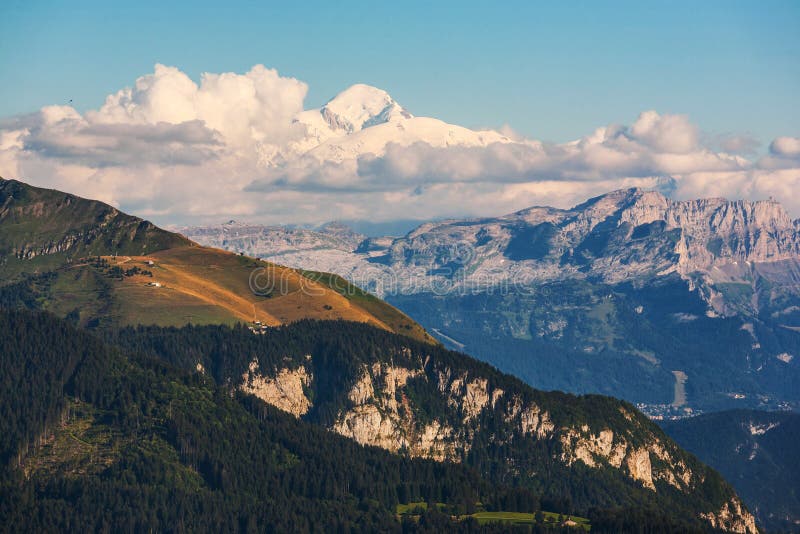 Mont Blanc mountain peak stock photo. Image of landscape - 38496848