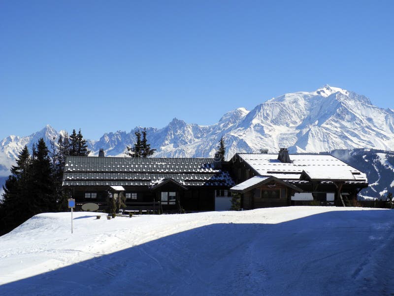 Mont Blanc Van Megeve/le Jaillet Stock Afbeelding - Image of berg ...