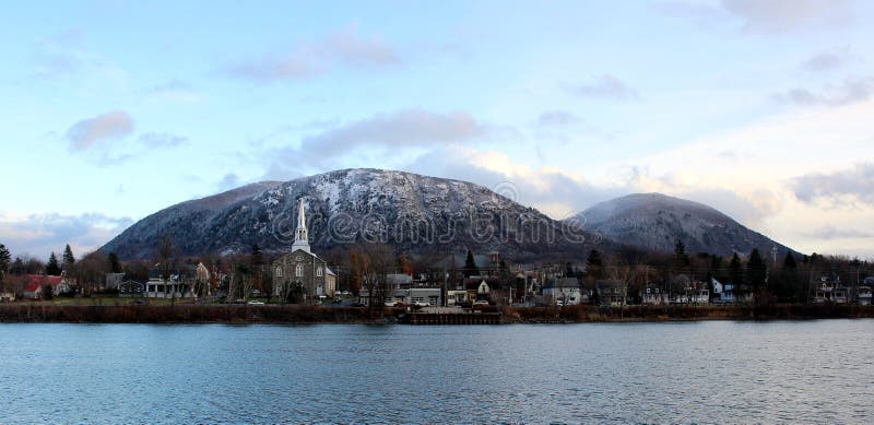 Mont-St-Hilaire from Across the Richelieu River Stock Image - Image of ...