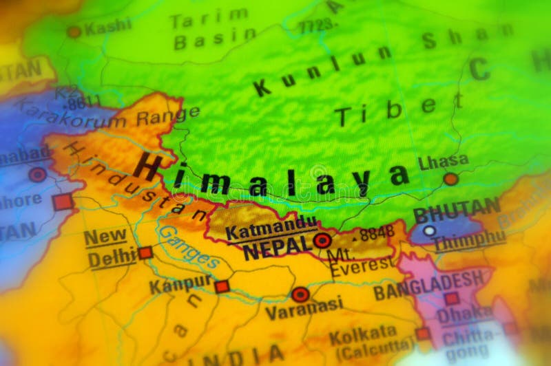 Mapa de Himalaya foto de archivo. Imagen de himalaya - 127896910