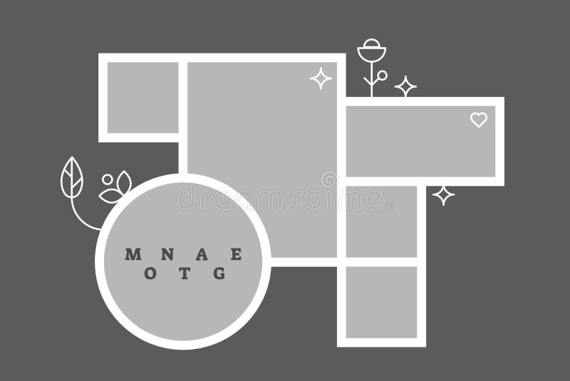 Montage Collage Photo Frame Decorative Composition Blank Template ...