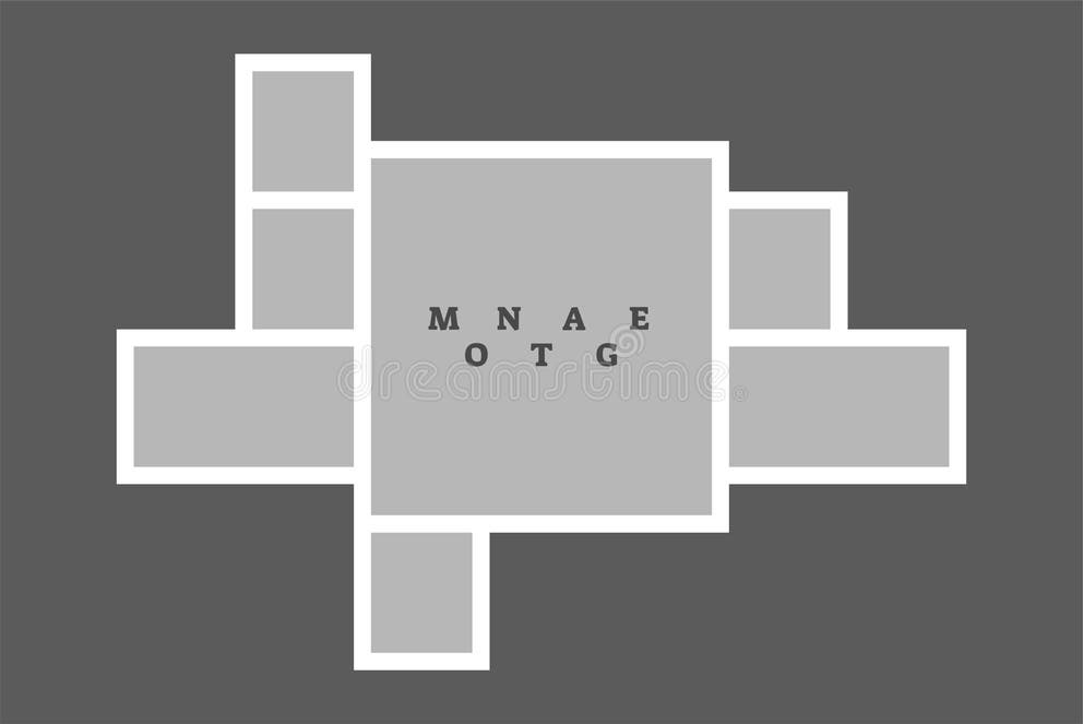 Montage Collage Photo Frame Decorative Composition Blank Template ...