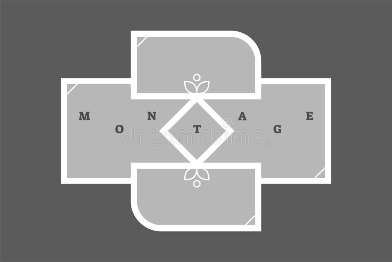 Montage Collage Photo Frame Decorative Composition Blank Template ...