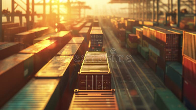 A Montage of Container Yards and Ships in Different Locations Around ...