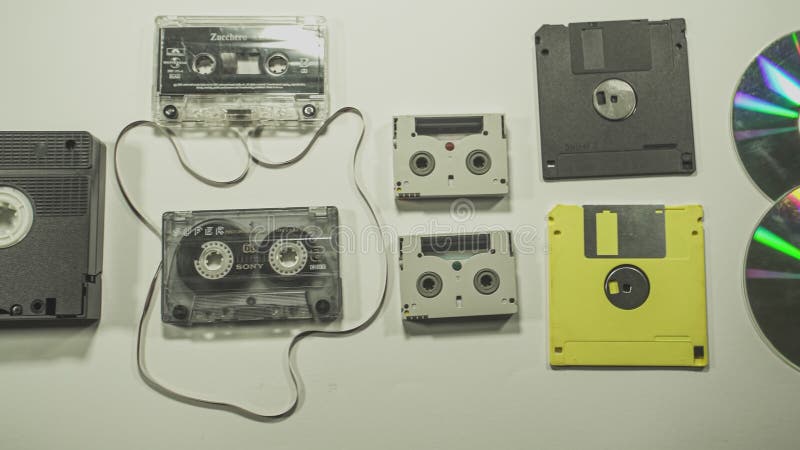 Data Storage Evolution Showing Transition from Vhs To Flash Drive Stock ...