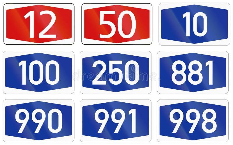 Montage of Numbered Route Shields of Swiss and German Highways Stock ...