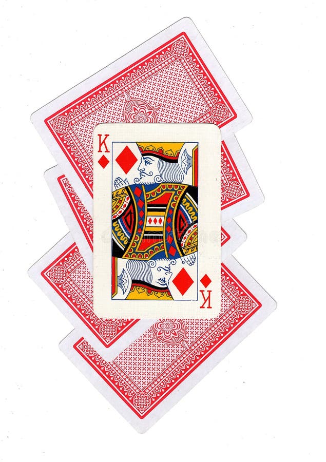 A Montage of Playing Cards with a King of Diamonds Revealed. Stock ...