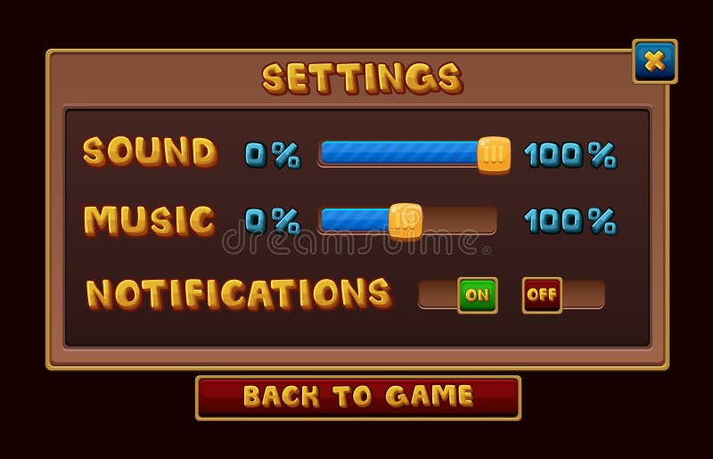 Vectorgame Ui Kit. Golden User Interface Voor Game Menu Vector ...