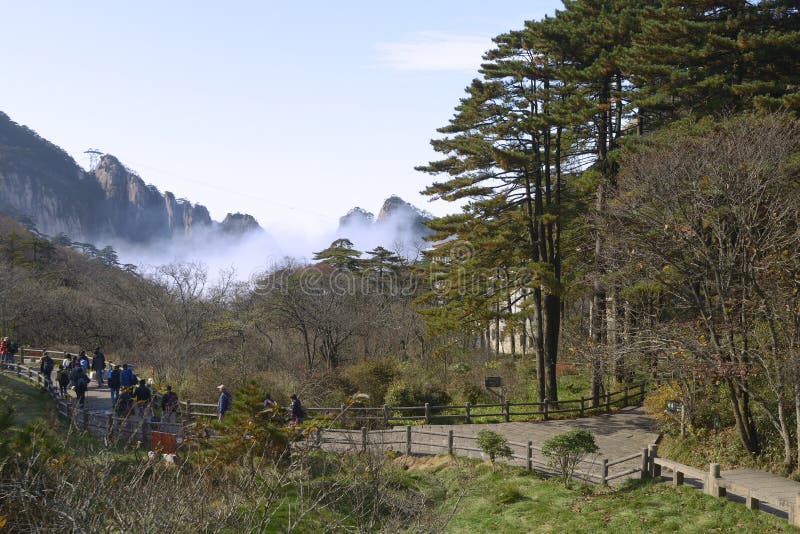 Montagne Jaune - Huangshan, Chine Photo éditorial - Image du silhouette ...