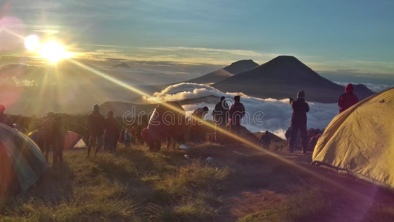 Mountain stock image. Image of cloud, coast, sindoro - 221603743