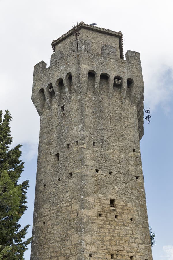 Montale Tower in San Marino. Stock Image - Image of mount, fortress ...