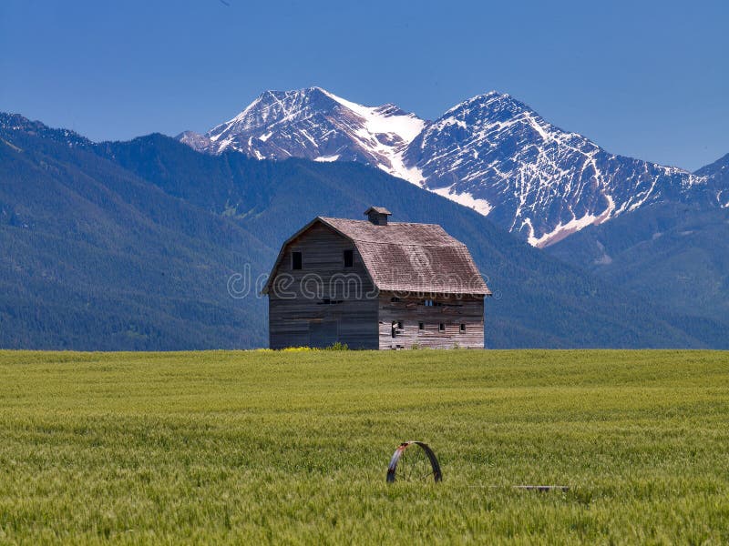 Montana barn stock photo. Image of grassland, ridge - 333357172