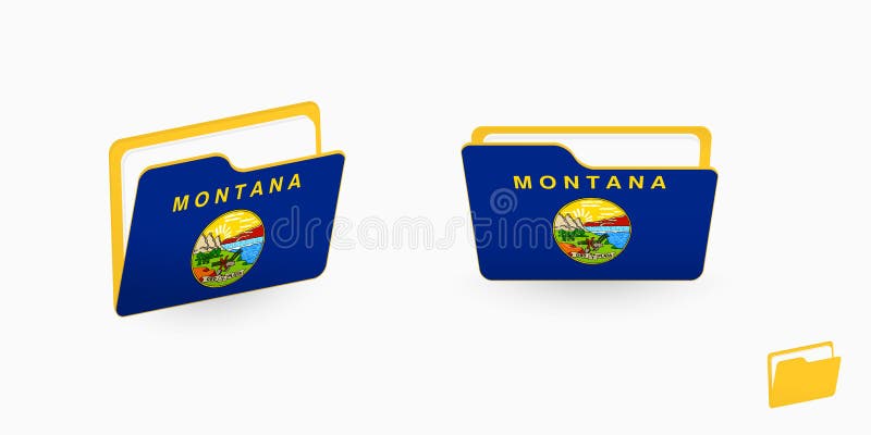 Montana Flag on Two Type of Folder Icon Stock Illustration ...
