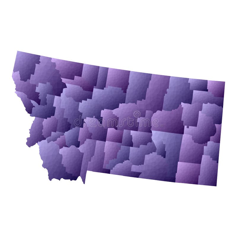 Montana geometric map. stock vector. Illustration of poly - 179373425