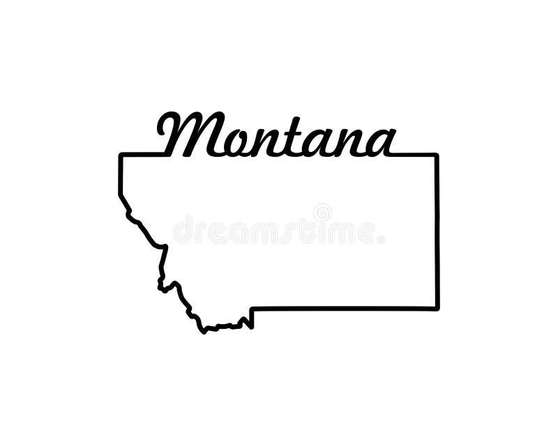 US State Map. Montana Outline Symbol. Vector Illustration Stock Vector ...