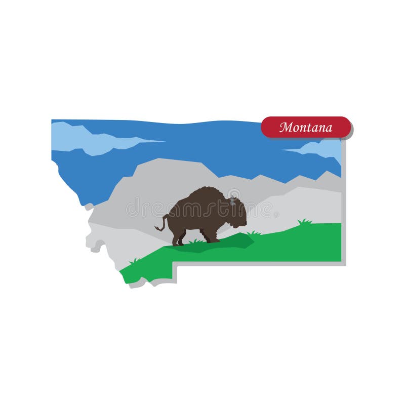 Montana State Map. Vector Illustration Decorative Design Stock Vector ...