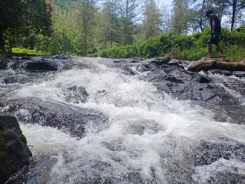 Montant water falls stock image. Image of river, watercourse - 214545875