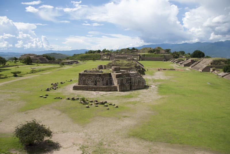 Monte Alban Pyramids in Oaxaca Mexico Stock Image - Image of mexican ...