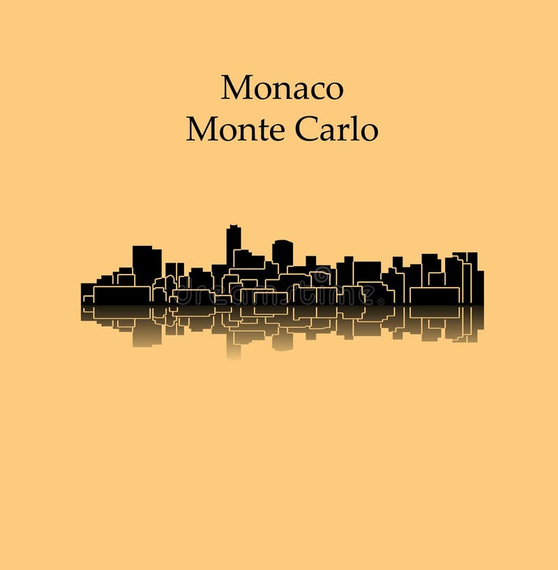 Monte Carlo Monaco Silhouette Ilustración del Vector - Ilustración de ...