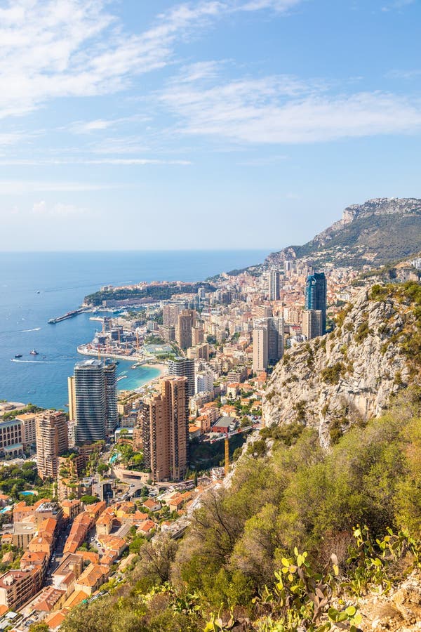 Monte Carlo - Panoramic View of the City. Monaco Port and Skyline ...