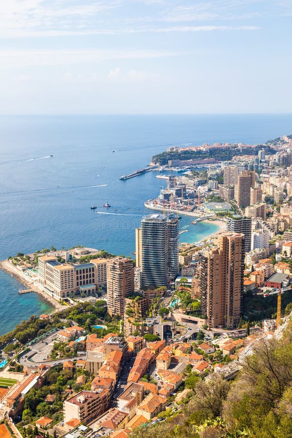 Monte Carlo - Panoramic View of the City. Monaco Port and Skyline ...