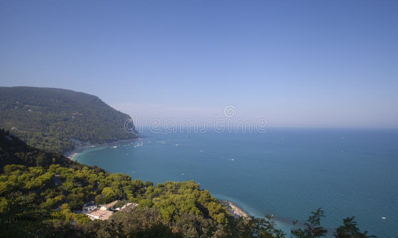 Monte Conero Coastline View Stock Image - Image of mountain, italy ...