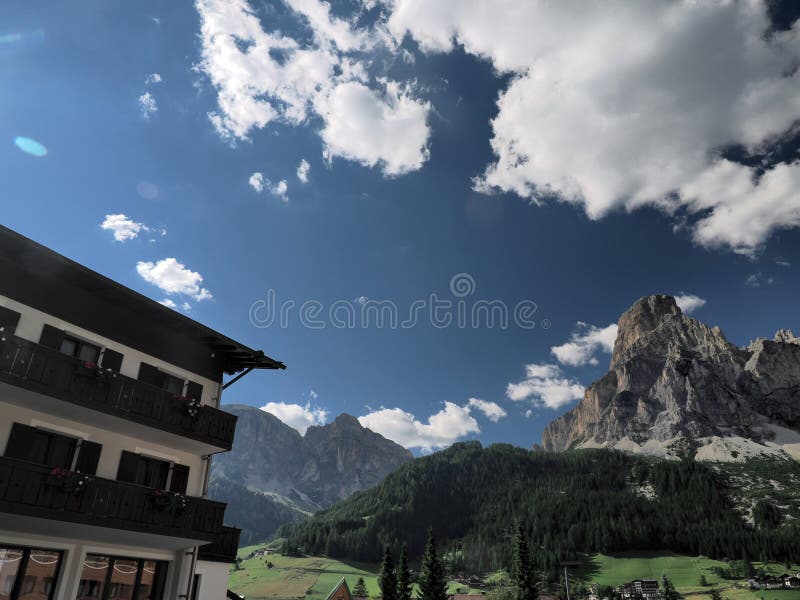 Monte Croce Cross Mountain Dolomites View Stock Image - Image of winter ...