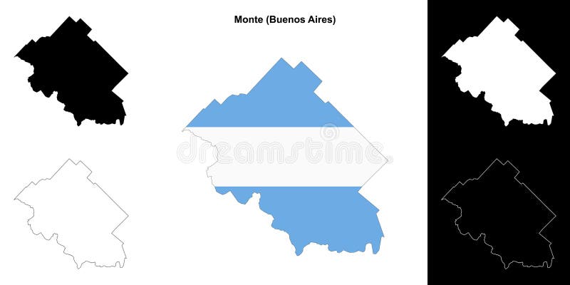 Monte outline map stock vector. Illustration of contour - 335096725