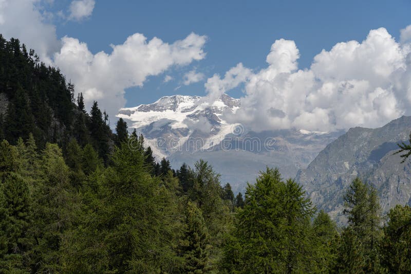 Monte Rosa is the Largest Mountain Massif in the Alps Stock Photo ...
